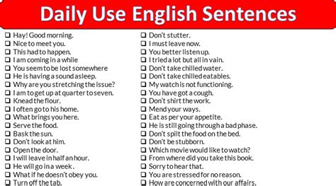 100 Daily Use English Sentences SpokenEnglishTips