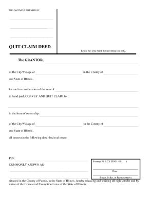Fillable Online Quit Claim Deed Informational Packet Fax Email Print