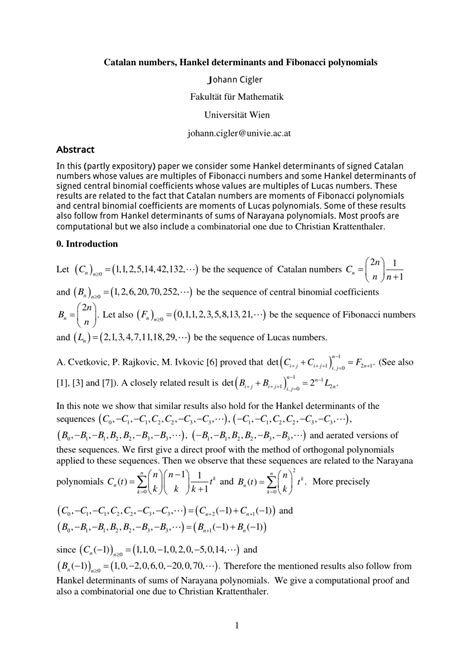 pdf catalan numbers hankel determinants and fibonacci polynomials