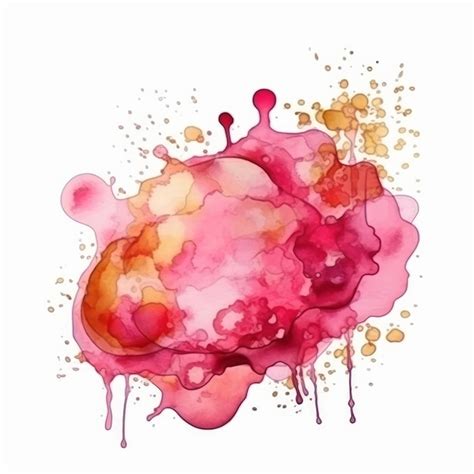 Salpicaduras de acuarela rosa Ilustración AI GenerativexA Foto Premium