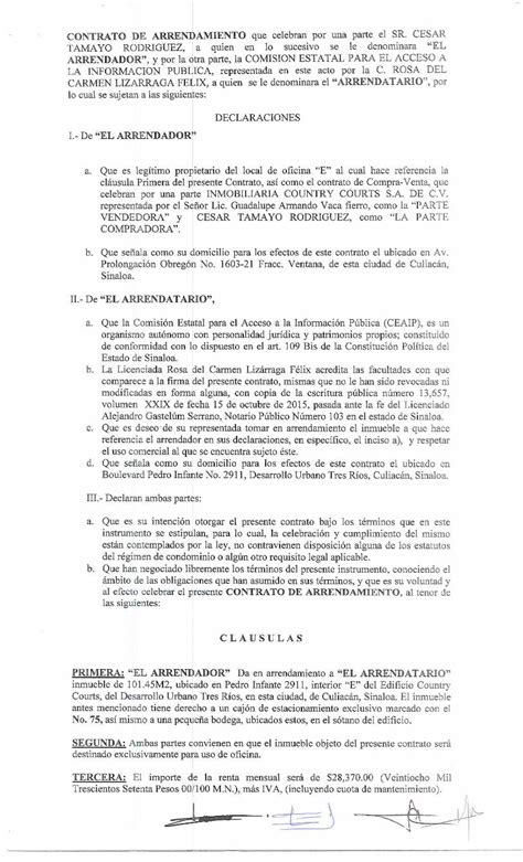 PDF cláusula Primera del presente Contrato así como el contrato de