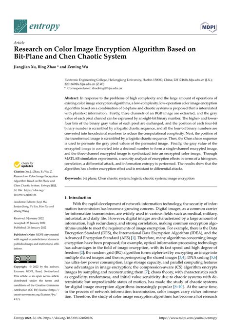 pdf research on color image encryption algorithm based on bit plane and chen chaotic system