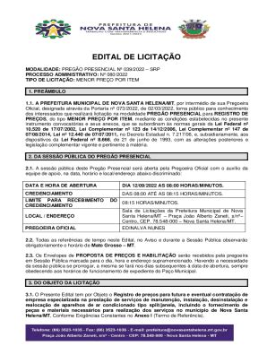 Preenchível Disponível A PREFEITURA MUNICIPAL DE NOVA SANTA HELENA MT