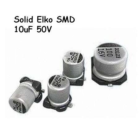 Jual Capacitor Elco SMD 10uF 50V Solid Kapasitor Elko 10 UF Shopee