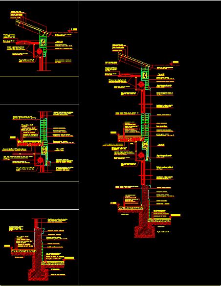 Planos De Corte Fachada Detalles En Dwg Autocad Cortes Con Detalles