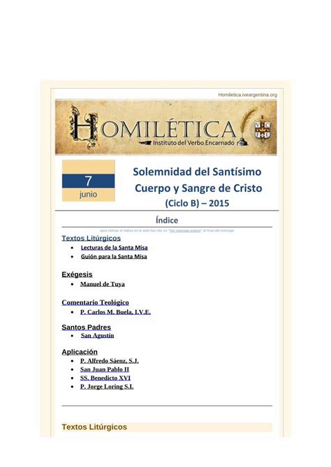 PDF Solemnidad del Santísimo 7 Cuerpo y Sangre de Cristohomiletica