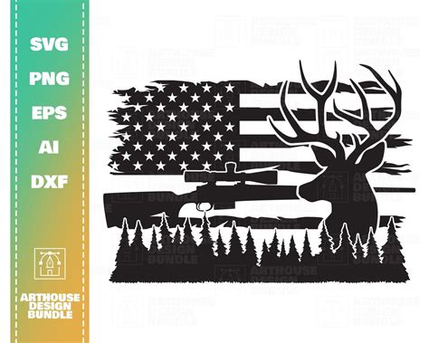 USA Hunting Flag Hunting Svg Hunter Svg USA Flag Svg American Flag