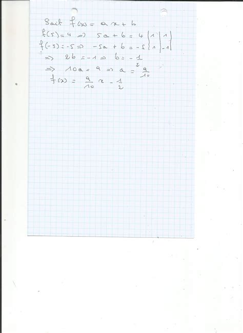 Soit F Une Fonction Affine Sachant Que F 5 4 Et F 5 5