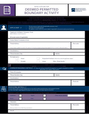Fillable Online Application For Deemed Permitted Boundary Activity