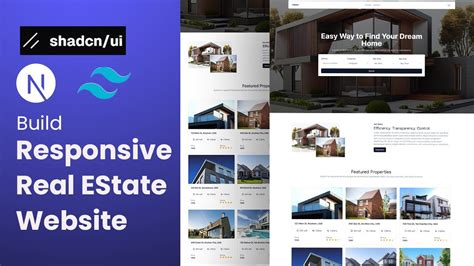 Build Responsive Real E State Website Using Nextjs Shadcnui And Tailwind Css Youtube