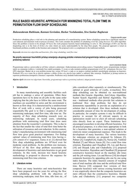 pdf rule based heuristic approach for minimizing total flow time in permutation flow shop