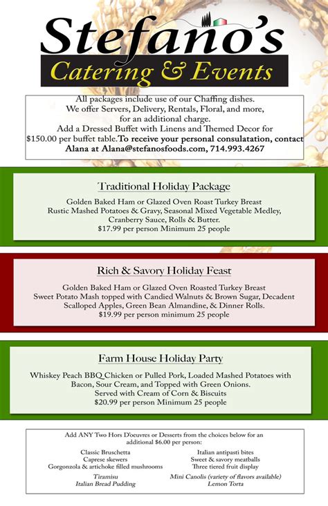 Stefanos Menu OC Restaurant Guides