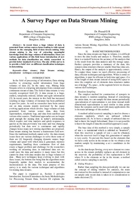 pdf ijert a survey paper on data stream mining ijert journal