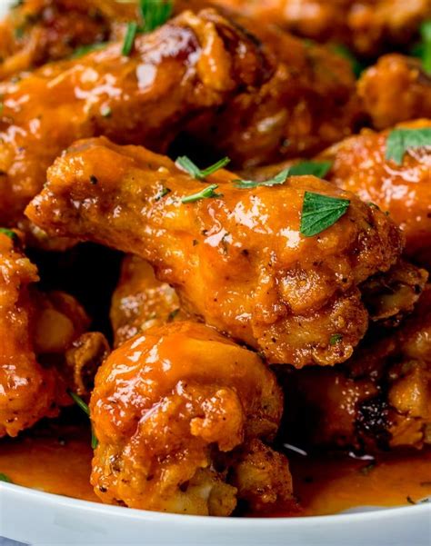 Perfectly Crispy Baked Chicken Wings Smothered In Easy Homemade Buffalo