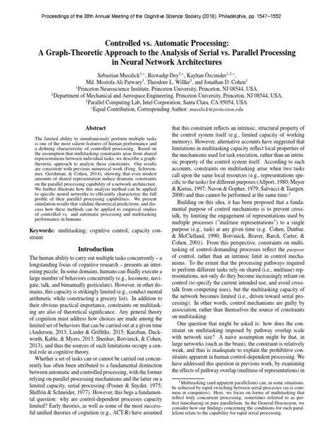 controlled vs automatic processing a graph theoretic approach to the analysis of serial vs