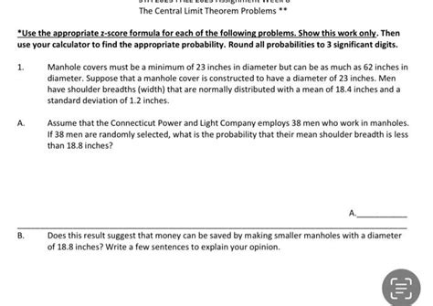 solved the central limit theorem problems use the