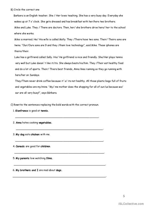 Pronouns and Possessives Deutsch DAF Arbeitsblätter pdf doc