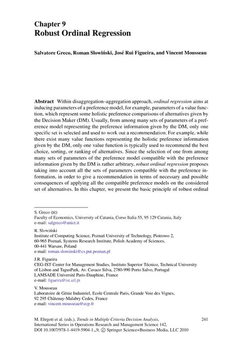 pdf robust ordinal regression