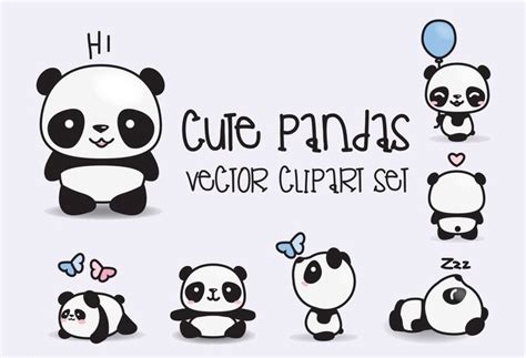 Premium Vector Clipart More Kawaii Pandas More Cute Pandas Riset
