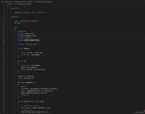 解决在vs code中编写unity shader代码高亮显示、代码补全、自动缩进 vscode shader csdn博客
