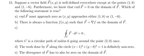 solved suppose a vector field f⃗ x y is well defined