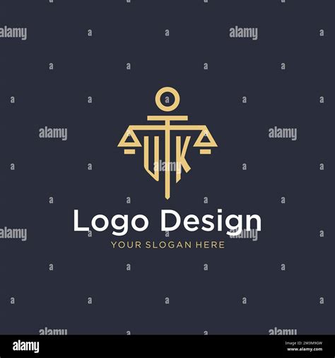 UK Initial Monogram Logo With Scale And Pillar Style Design Ideas Stock
