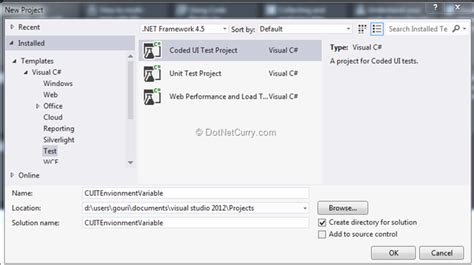 Using Environment Variables In Coded UI Test With Visual Studio 2012