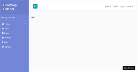 Sidebar Codesandbox