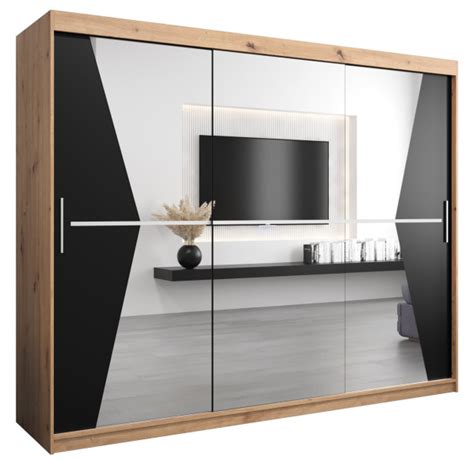 Szafa Przesuwna Garderoba Maroko 250 Artisan Czarny 105634 Sklep BRW