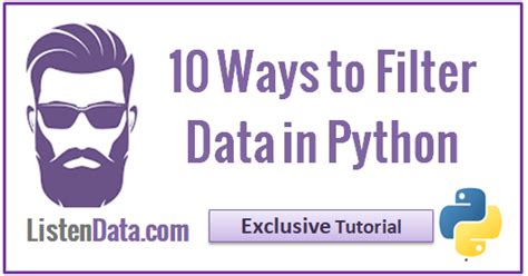 python 10 ways to filter pandas dataframe