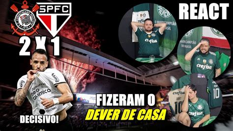 PALMEIRENSES REAGINDO A CORINTHIANS 2 X 1 SÃO PAULO RENATO AUGUSTO