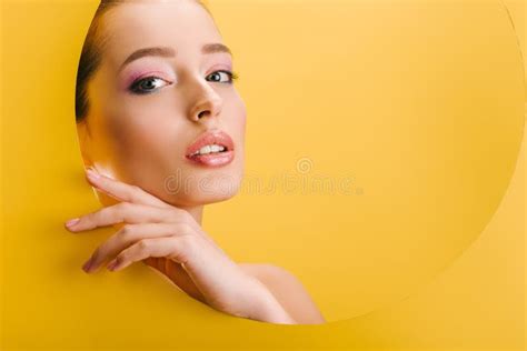 Portrait Of Beautiful Naked Woman With Stock Image Image Of Beautiful