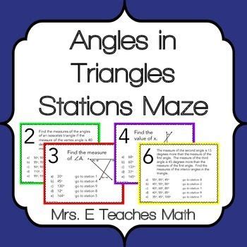 Angles In Triangles Stations Maze Activity Geometry Interactive