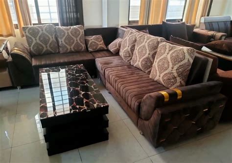 5 Seater Wooden Corner L Shape Sofa Set With Lounger At Rs 15000 Set