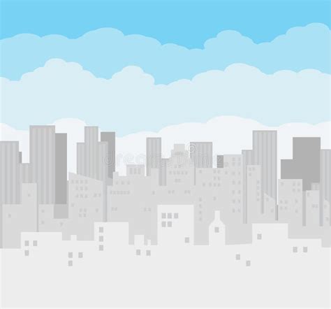 Paisaje Urbano De La Silueta De Los Edificios Ilustración del Vector