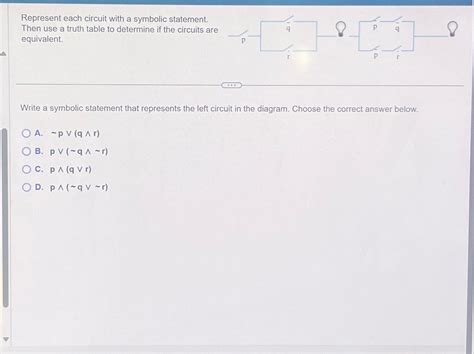 solved represent each circuit with a symbolic statement