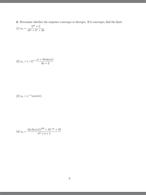 solved determine whether the sequence converges or diverges