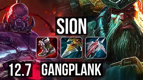 SION Vs GANGPLANK TOP DEFEAT Rank 6 Sion 7 Solo Kills KR