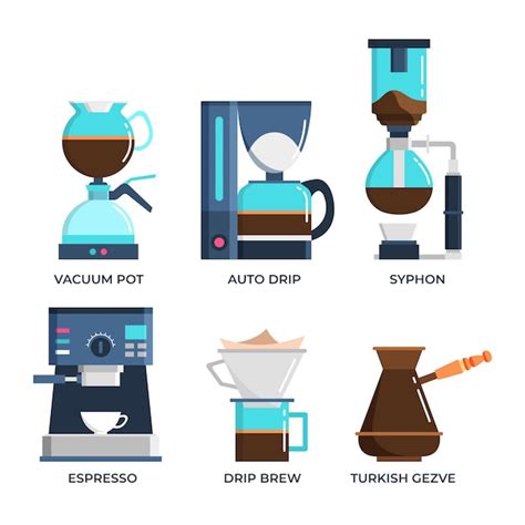 Free Vector Coffee Brewing Methods Concept