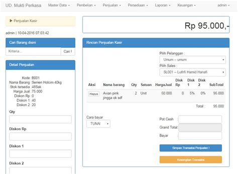 contoh program kasir dengan php codes archicopax