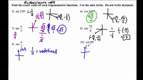 Precalculus Circle Worksheet With Answers