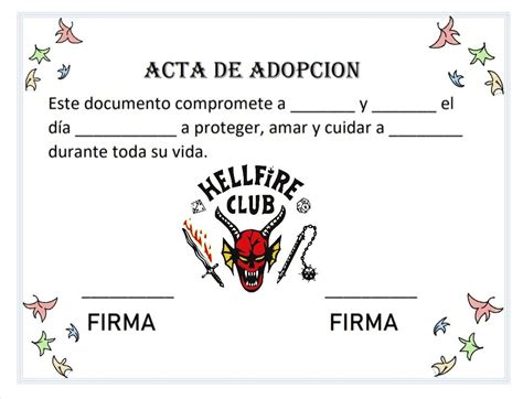 Acta de adopción P Amistad pokemon Fotos de kiss Certificado de