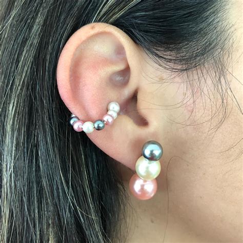 Status Semijoias Piercing de pressão pérolas coloridas 0206934