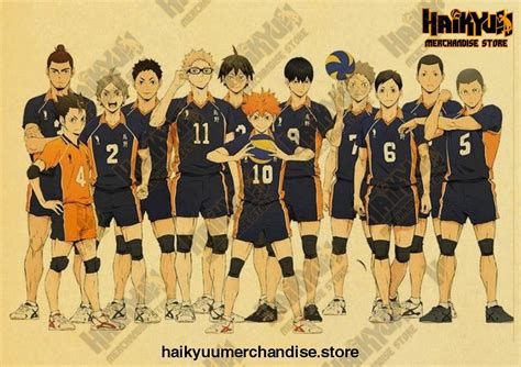 Haikyuu Karasuno Full Team Kraft Paper Poster Haikyuu Merchandise Store