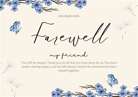 Farewell Cards Template