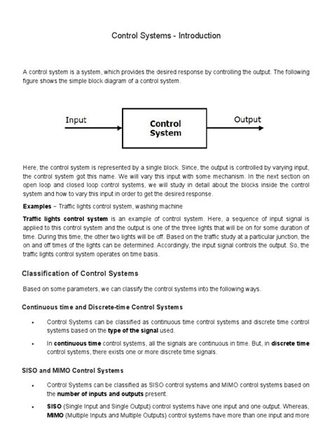 1 control systems introduction to control system pdf control theory control system