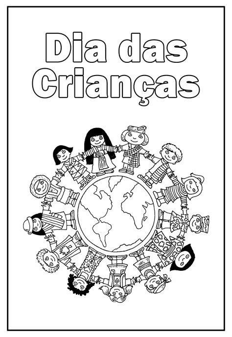 Desenhos de Dia das Crianças para colorir Bora Colorir