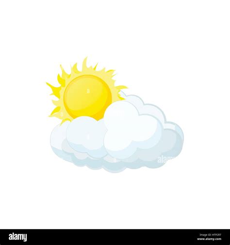 Sol Y Nubes Icono De Estilo De Dibujos Animados Imagen Vector De Stock