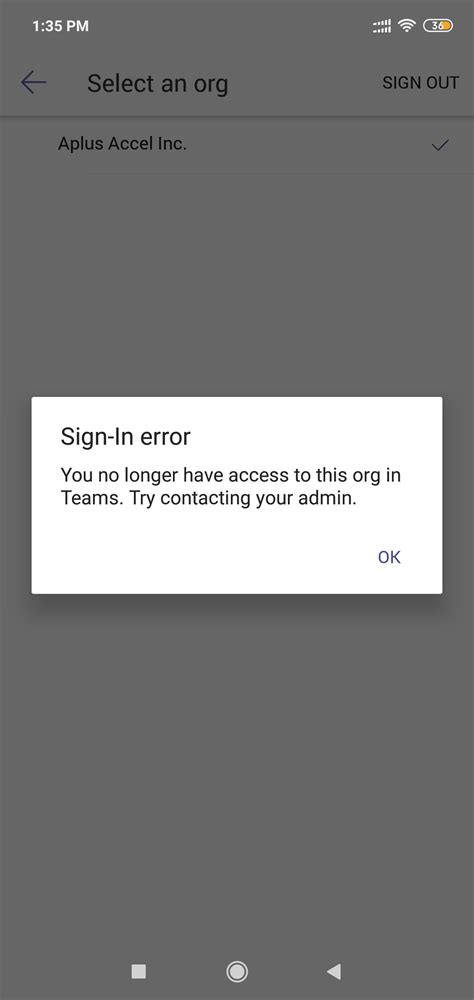 microsoft teams sign in error mobile app microsoft community