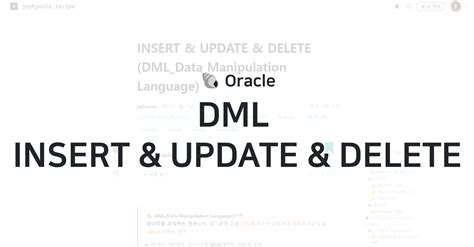 insert and update and delete dml data manipulation language